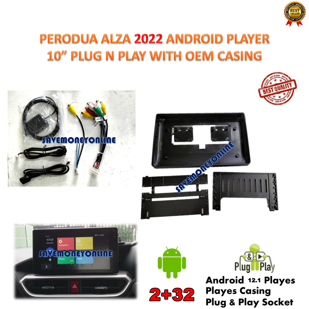 Perodua ALZA 2022 android player 10 inch PLUG N PLAY with OEM casing ...