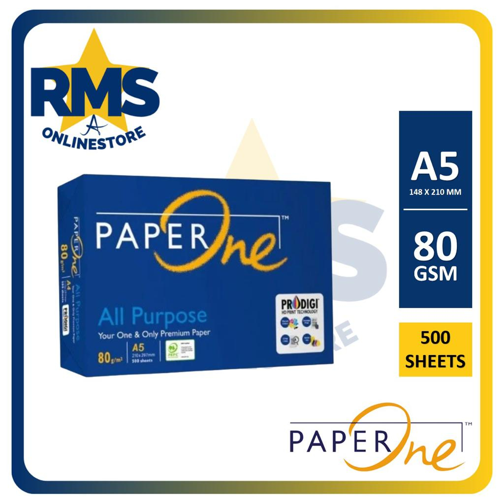 A5 [HALF OF A4 SIZE] PAPER ONE A5 80GSM (500 Sheets) Paperone All Purpose A5 Paper 80gsm ...