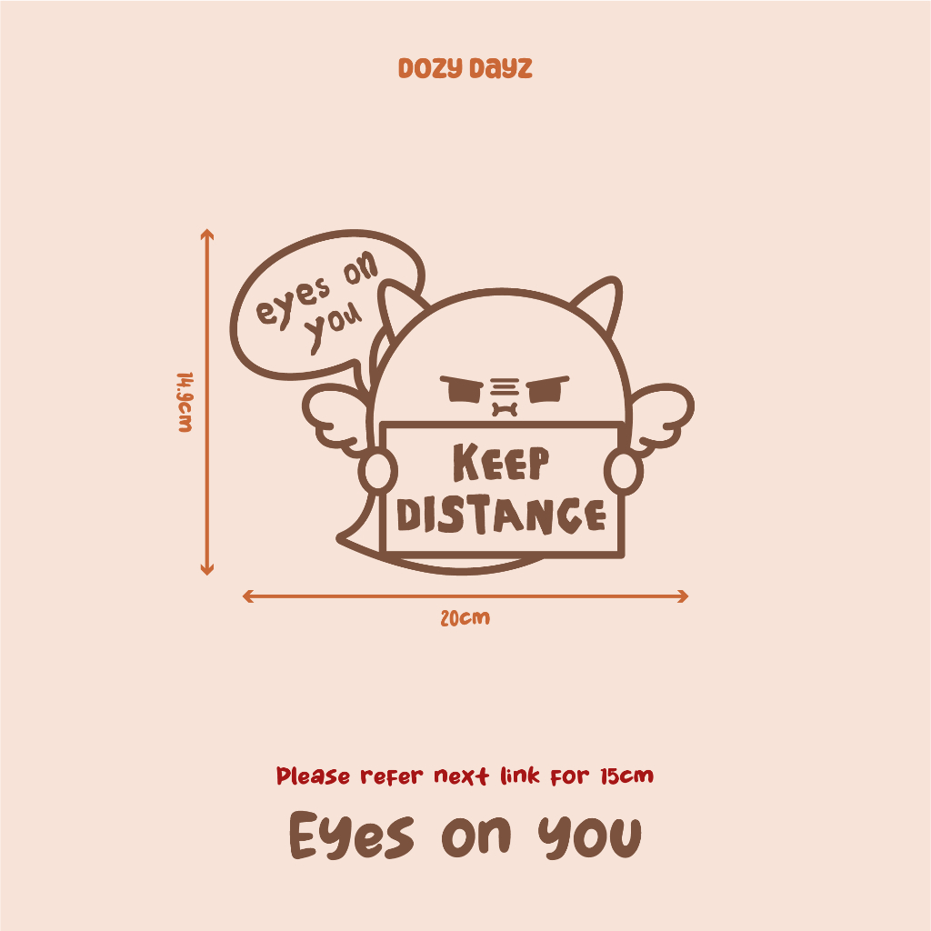 20cm Keep Distance Vinyl Sticker | Ghosties | Waterproof | Car Decal ...