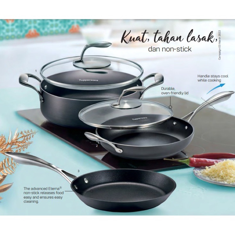 Tupperware Black Series Fry Pan Or Casserole Pot | Shopee Malaysia