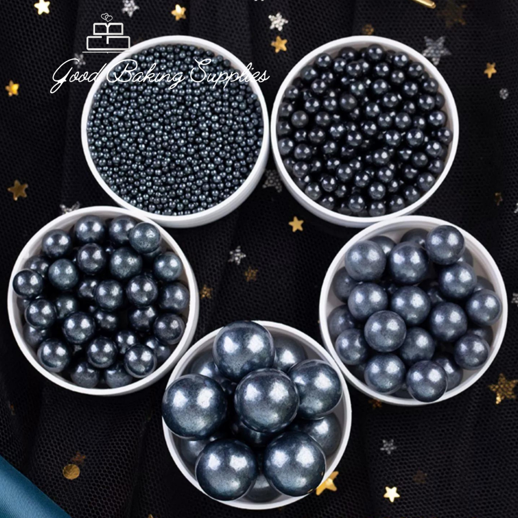2mm 4mm 7mm Halal Black Color Cake Sprinkle Rice / Gula Manik Hitam Kek ...