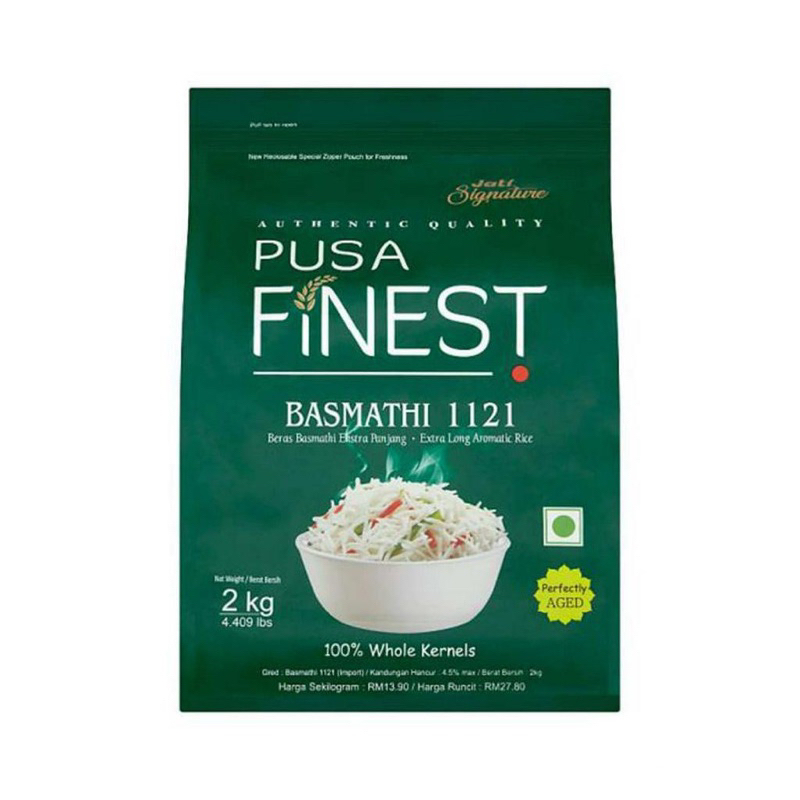 Jati Pusa Finest Basmathi 1121 2kg | Shopee Malaysia