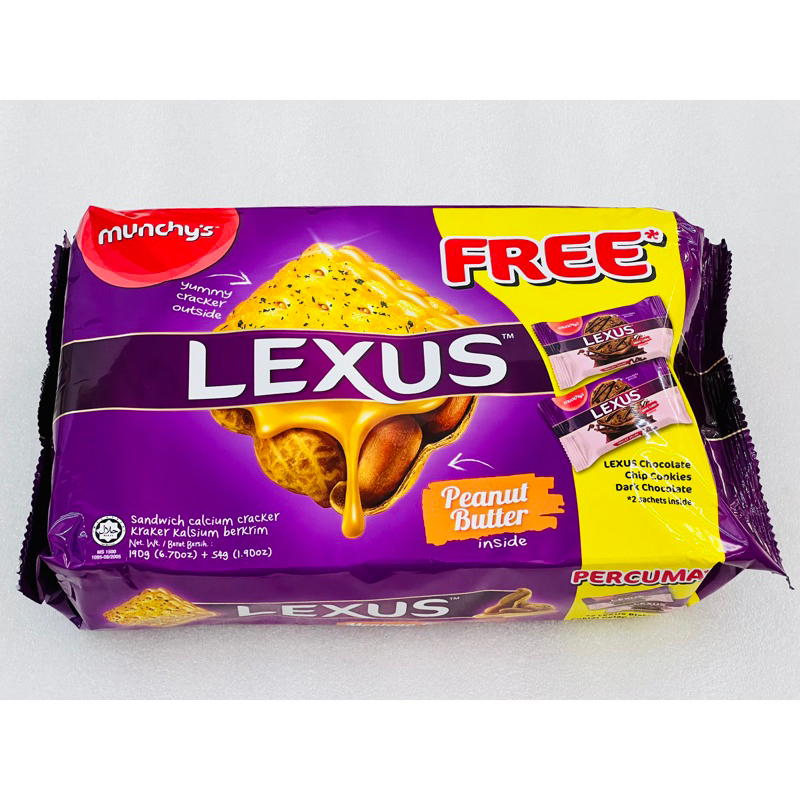 19g x 10’s Munchy’s Lexus Peanut Cream Sandwich Calcium Cracker Kraker ...