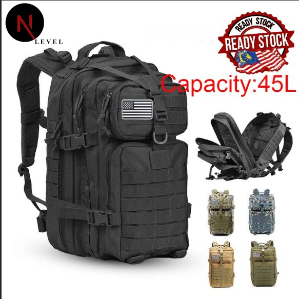 45L Army Military Outdoor School Camping Travel Attack Tactical ...