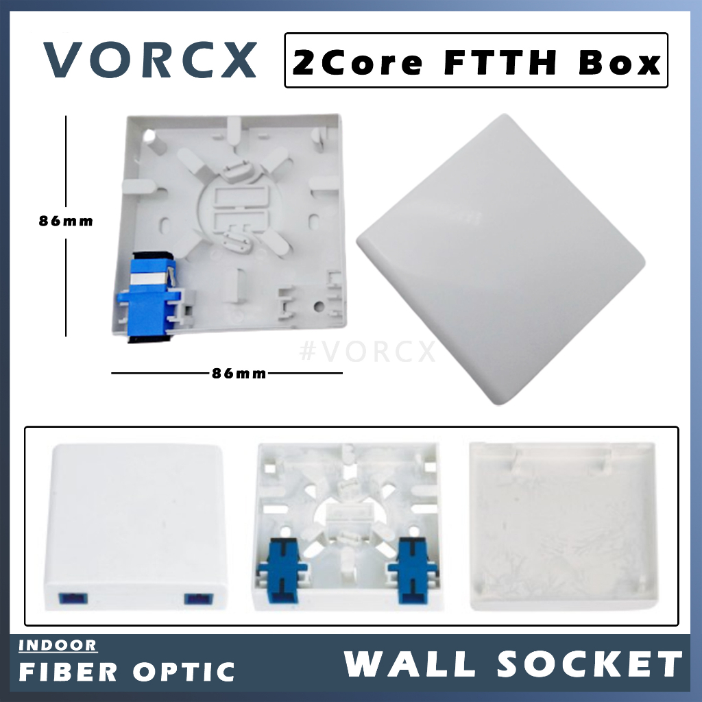 FWS 2Core FTTH Box Fiber Optic Wall Socket SC SM Simplex Adaptor ...