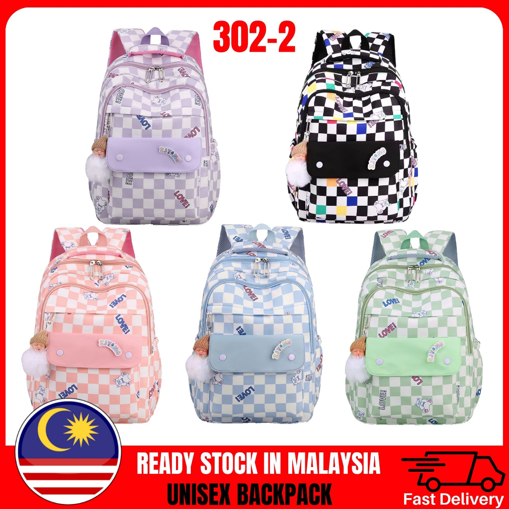 302-2 #Korea Backpack High Quality ( Beg Sekolah / School Bag / Beg ...