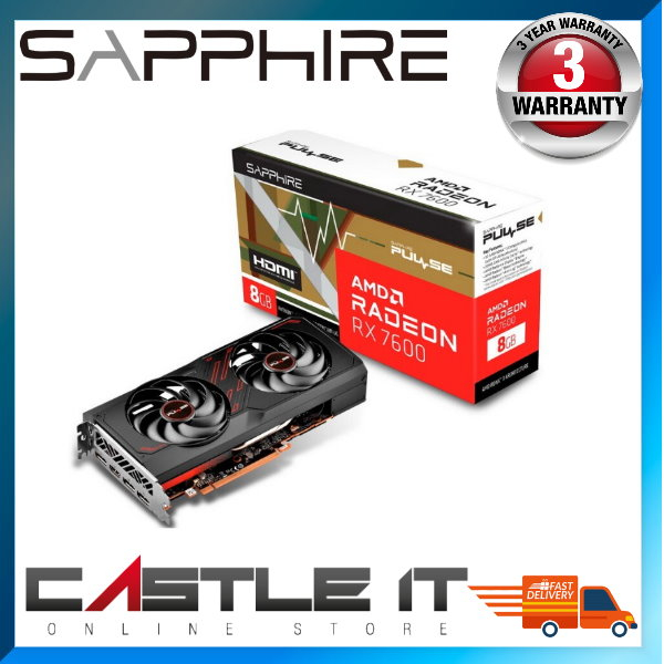 Sapphire RX 7600 PULSE GAMING OC 8GB GDDR6 AMD Radeon RX7600 8G D6 GPU ...