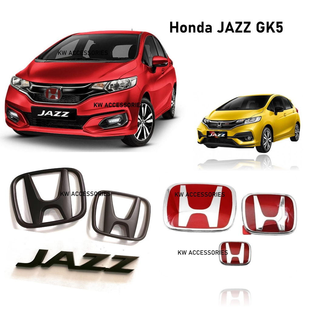 Emblem Honda Jazz GK5 Facelift Red Emblem/Matte Black Modify Logo GK5 ...