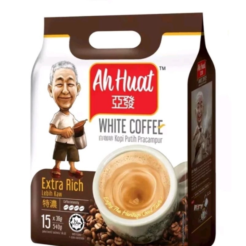 Ah Huat White Coffee Extra Rich 15 packs x 36g | Shopee Malaysia