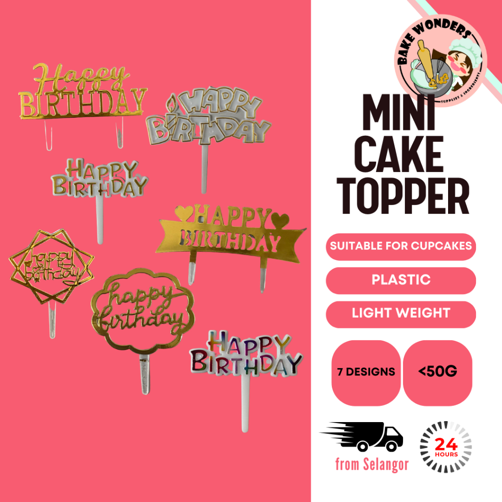Mini/Cupcake/Muffin Cake Topper/Small Size Cake Topper/Happy Birthday ...