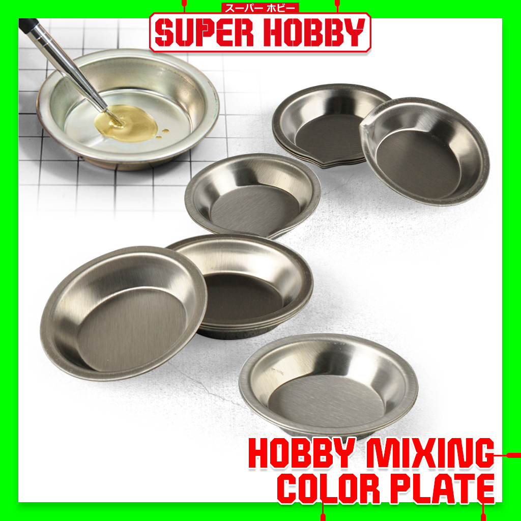 5cm Color Mixing Plate with Spout Stainless Steel Paint Tray Mix Color ...