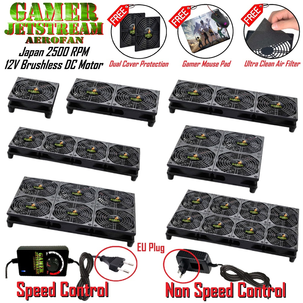 GAMER JETSTREAM AEROFAN Electric 12V Super Silent Brushless DC Motors ...