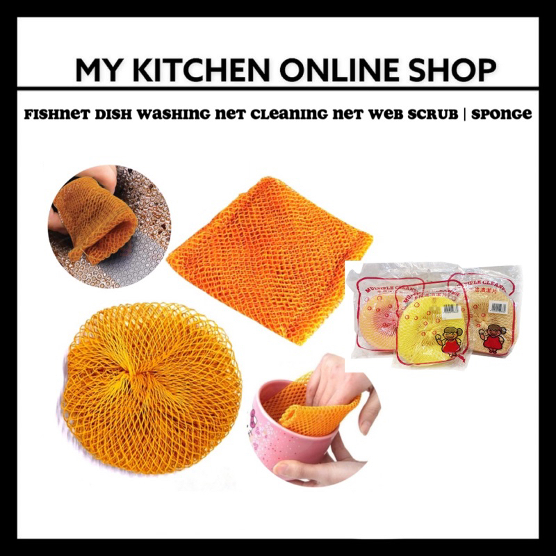 Fishnet Dish Washing Net Cleaning Net Web Scrub｜Sponge Jaring Cuci ...