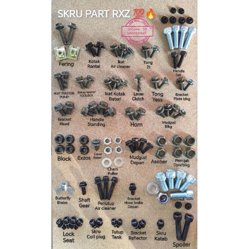 (Murah🔥) SKRU COMBO FULL SET PART RXZ CELUP HIJAU DAN HITAM TOP QUALITY ...