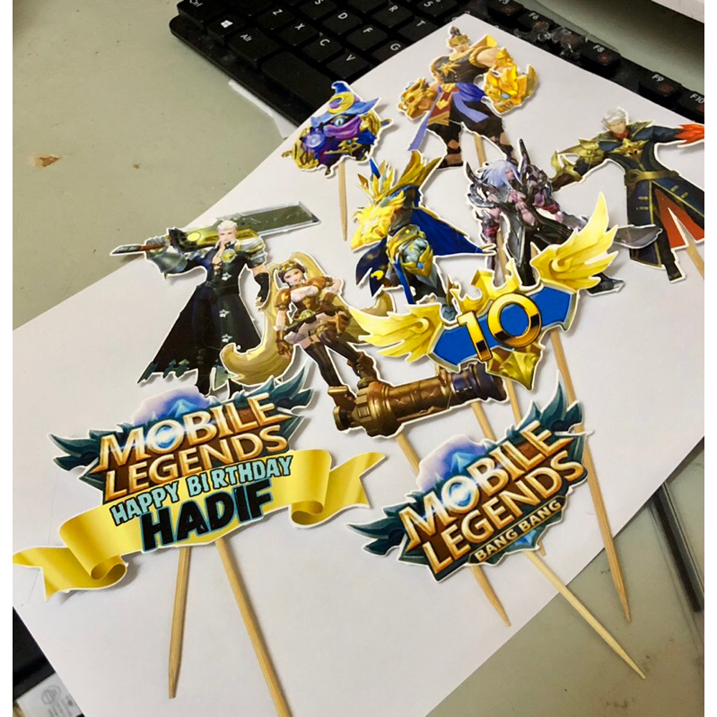 CAKE TOPPER CUSTOM NAMA FROZEN MOBILE LEGEND COCOMELON BATMAN MARVEL ...