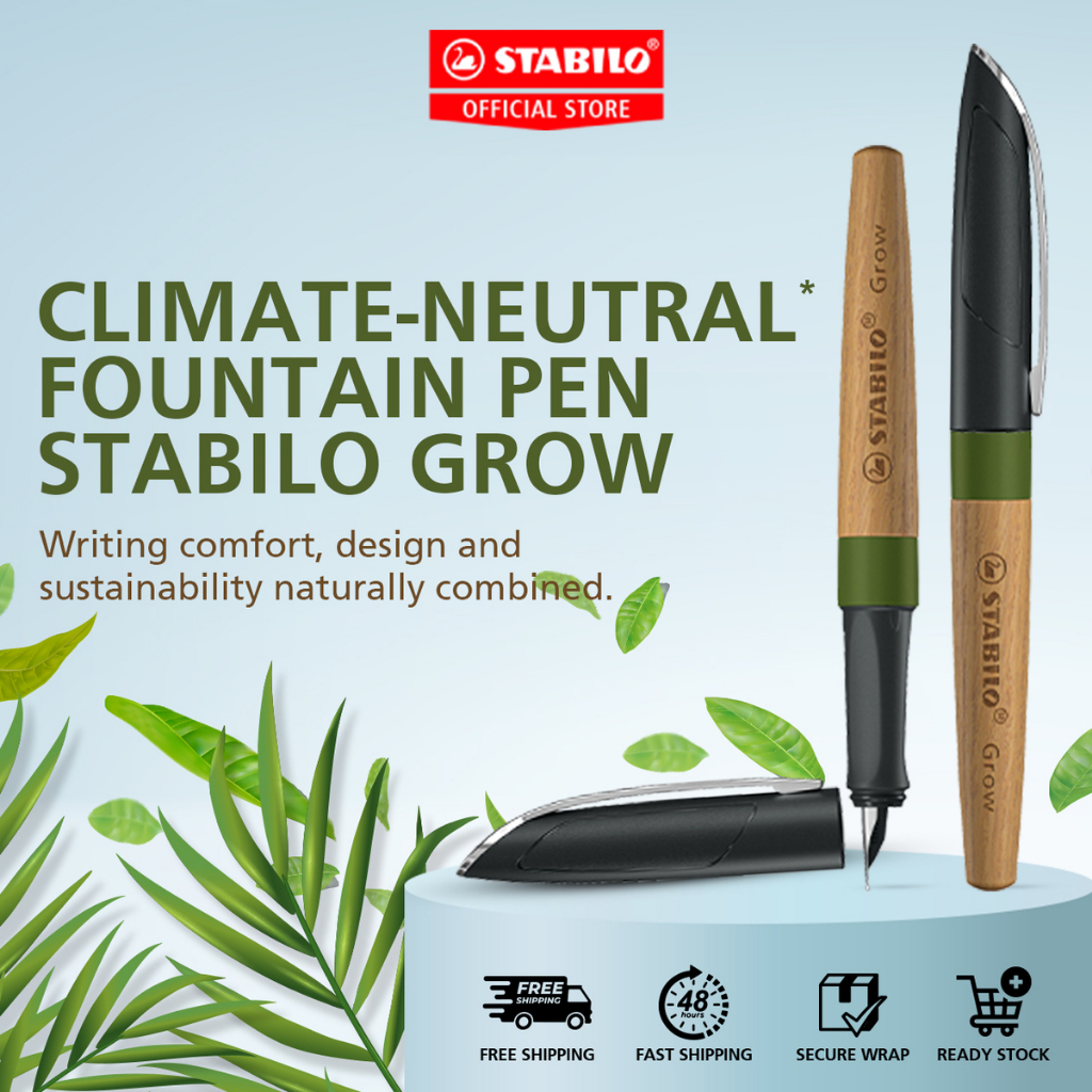 STABILO Grow Climate-Neutral Fountain Pen Ergonomic Grip Zone Made From ...