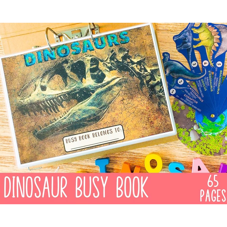 PDF] Dinosaur Busy Quiet Book Learning Kids Printable Montessori ...