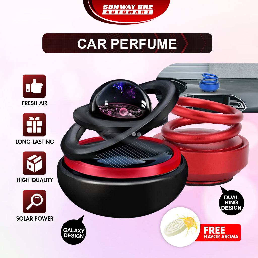 360° Metallic Auto Solar Dual Ring Rotating Car Perfume Solar Air ...