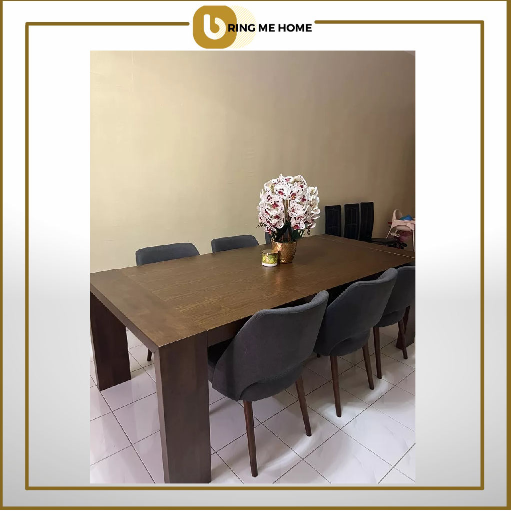[MEJA SAJA] CLAUDIA 1.8M Dining Table 6 Seater Dining Table Meja Makan ...
