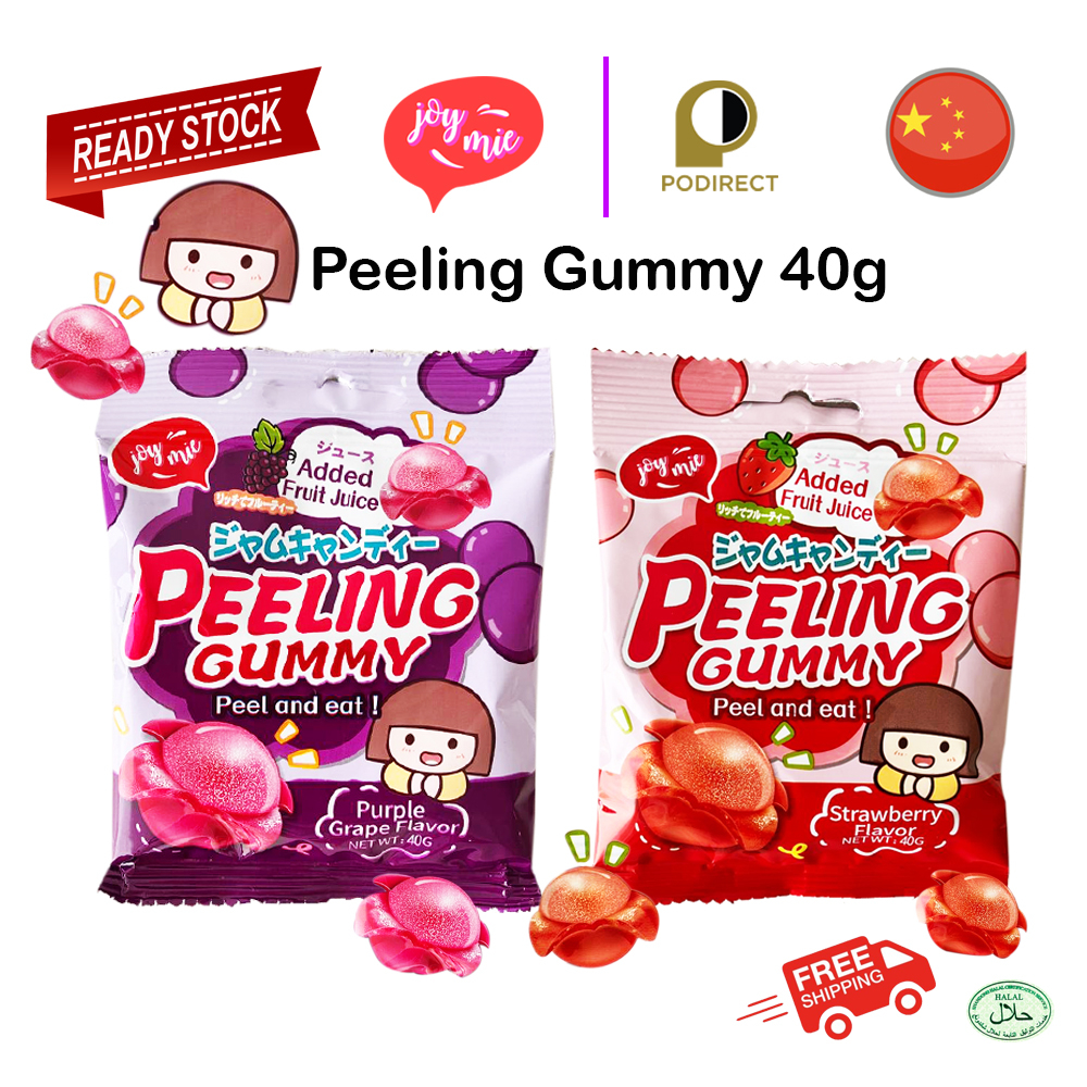 [Stok sedia][Halal] JOYMIE Gula Gula Getah Berperisa Peeling Gummy 爆浆夹心软糖剥皮软糖水果味糖果40G | Shopee ...