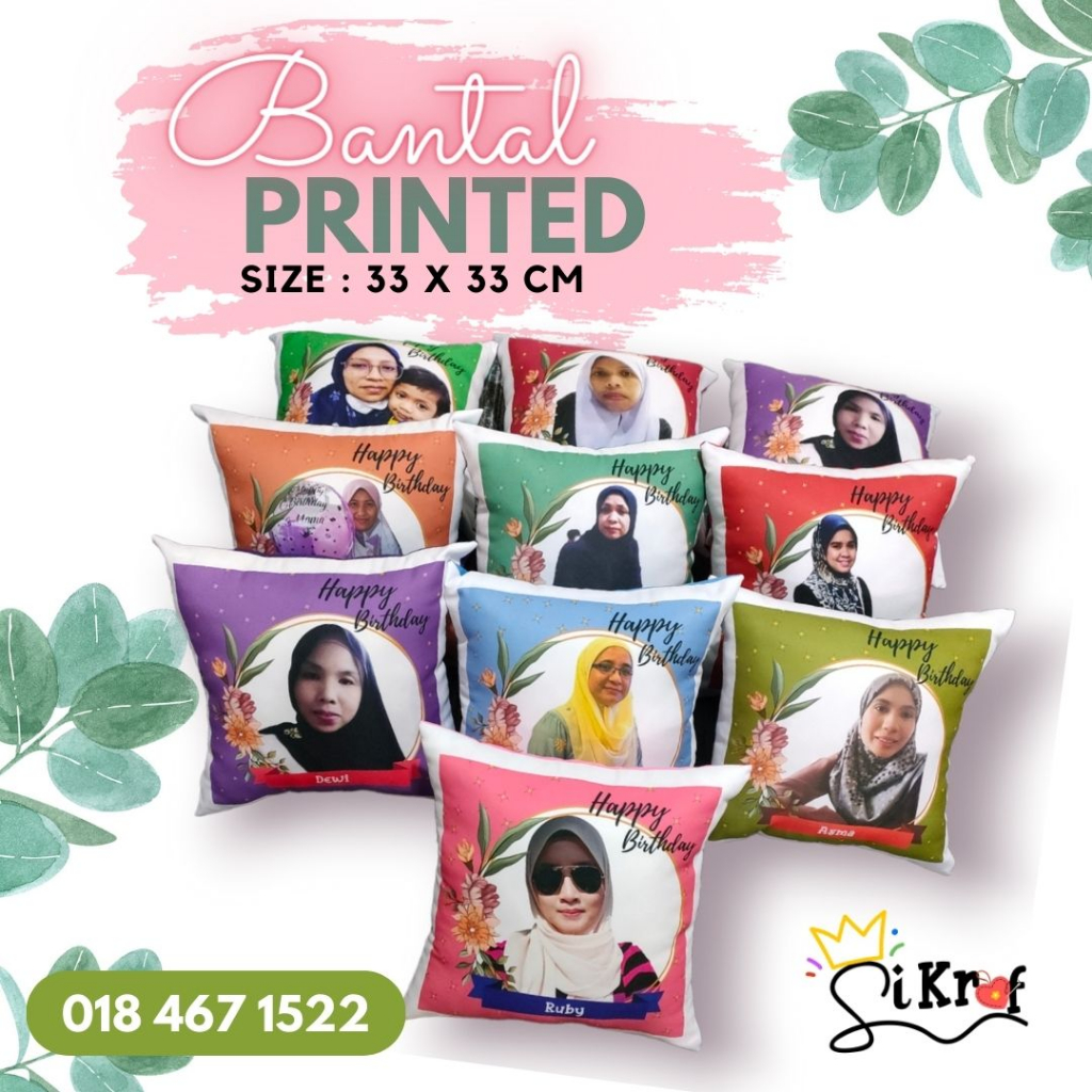 Custom Bantal Printed Saiz 33x33cm ( Graduation / Birthday / Teacher's ...