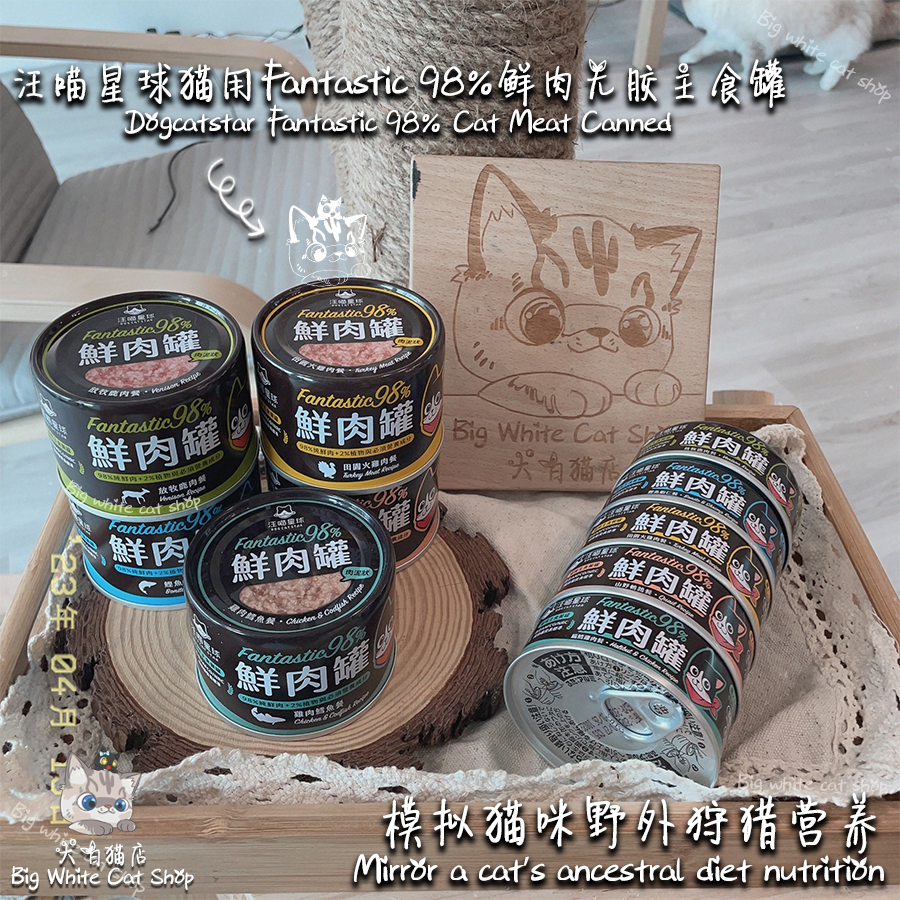DOGCATSTAR Fantastic 98% Meat Canned Wet Cat Food 80g & 165g Main Course | 汪喵星球 FANTASTIC 98% ...