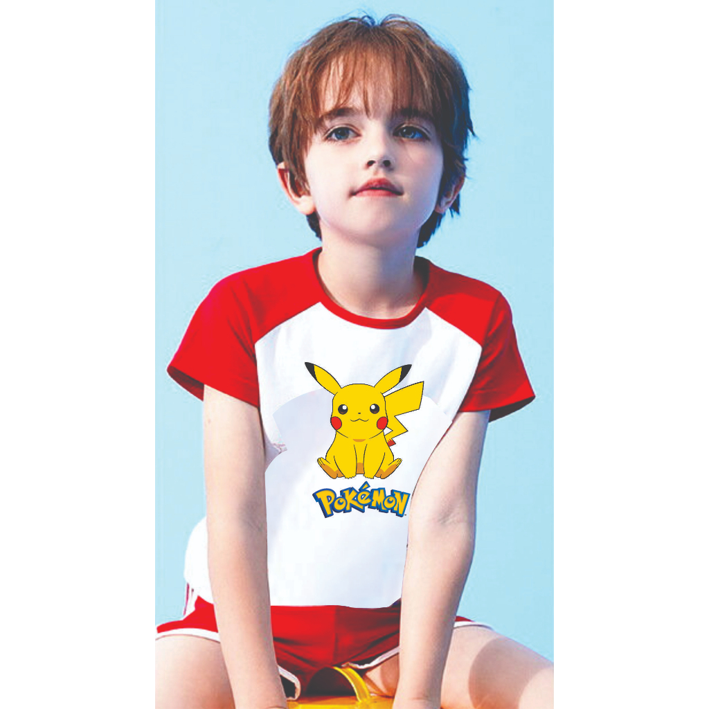 Pokemon Pikachu Kids T Shirt Boy Girl Baby Children Short Sleeve Cotton ...