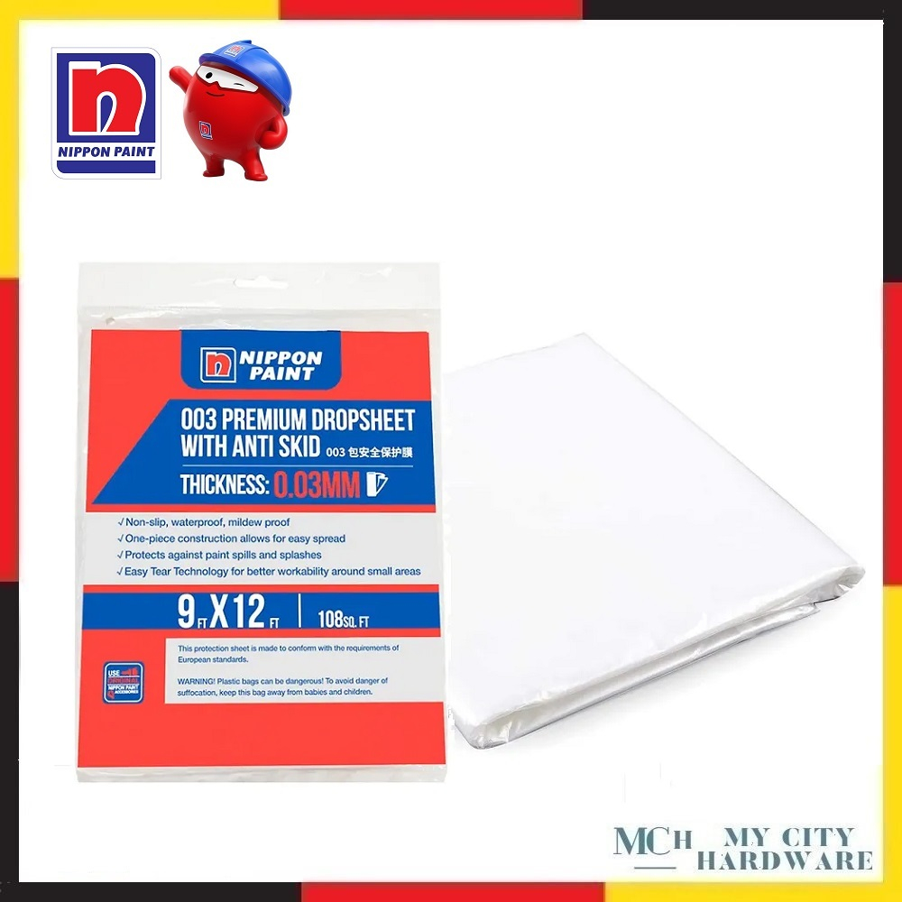 Nippon Paint Plastic Drop Cloth Protective Bag 9ft x 12ft Plastic Sheet ...