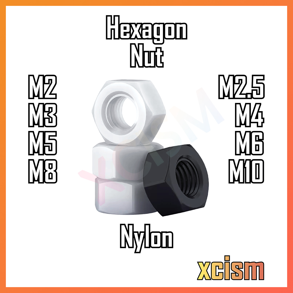 Black White Nylon Hex Nut Nat Heksagon Plastic Hexagon Nuts for Metric ...