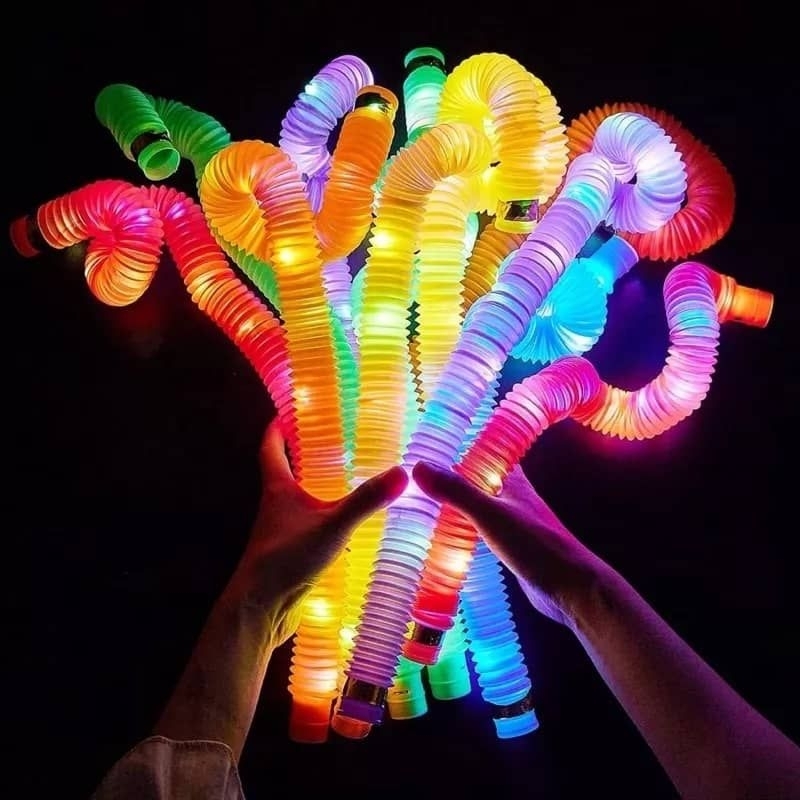 New Pop Light Tubes Sensory Fidget Toys Flash Light Autistic Children ...