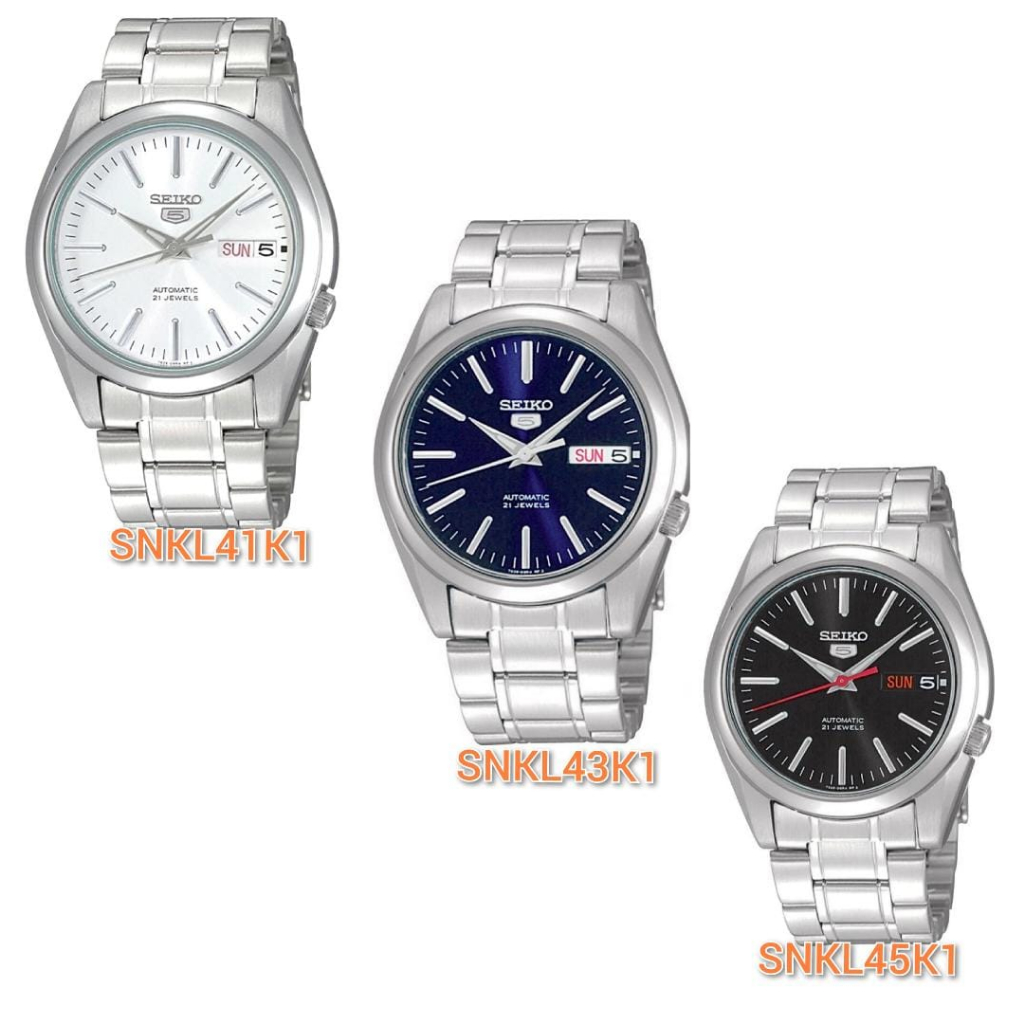 Seiko 5 SNKL45K1 / SNKL43K1 / SNKL41K1 Automatic Gents Stainless Steel ...
