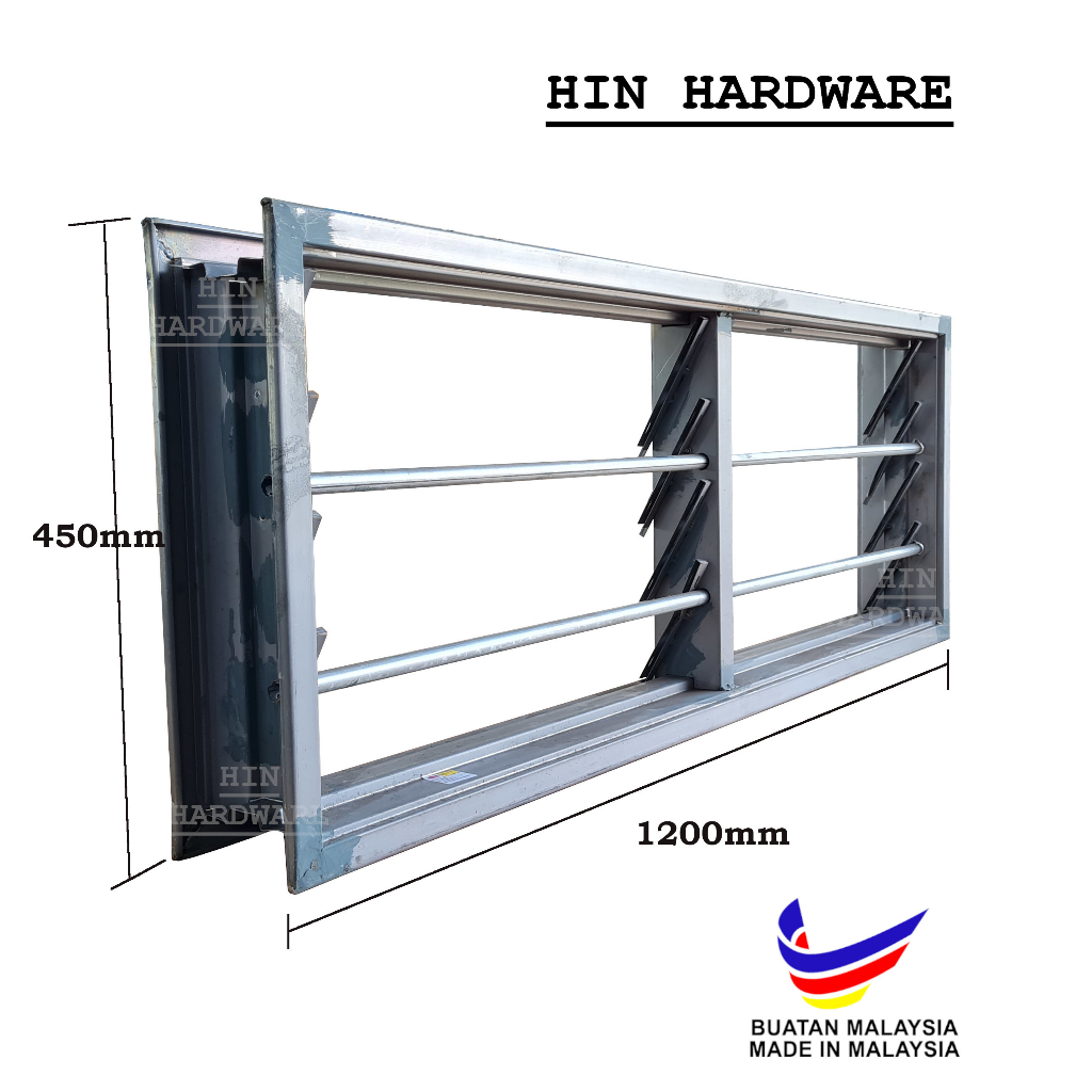HIN [NO LIMIT PER ORDER] Metal Window Frame 4D2L 1200mm x 450mm / Frame ...