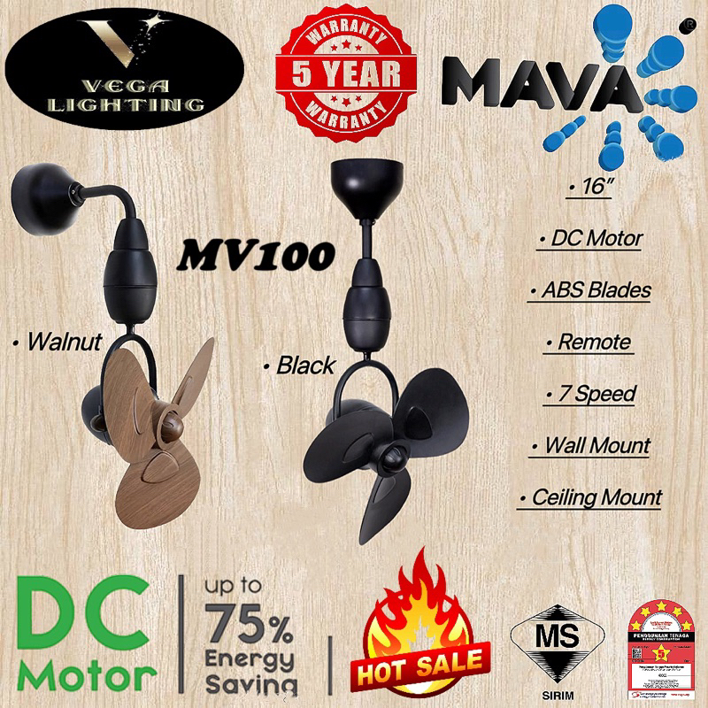 MAVA MV100 CORNER FAN / WALL FAN / CEILING FAN / REMOTE CONTROL / TURBO SPEED | Shopee Malaysia