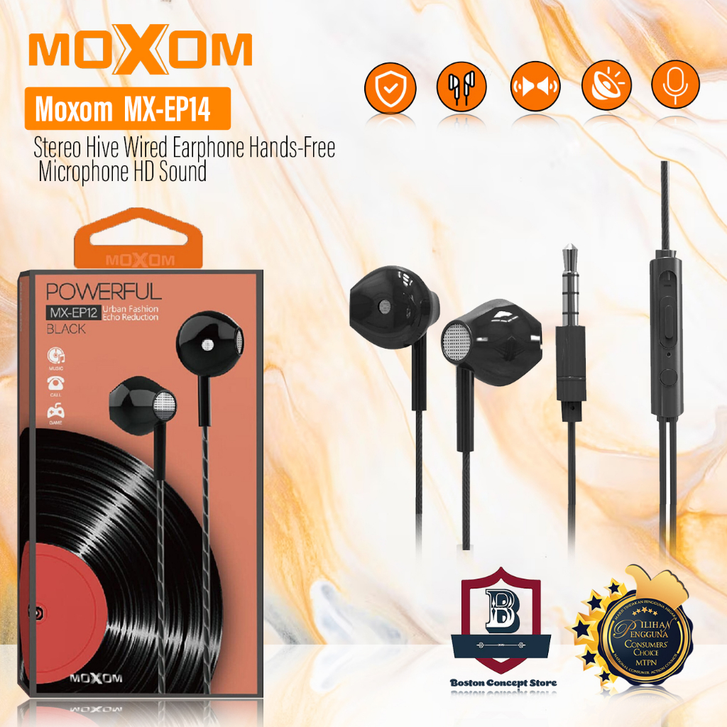 BOSTON Original Moxom MX-EP12 Wired Earphone with Mic Audio High ...