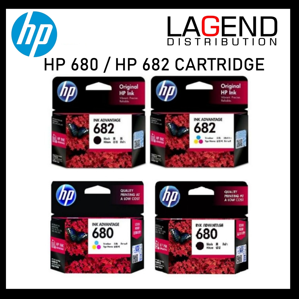 HP 682 BLACK / HP 680 Black / HP 678 BLACK Or Color Original Ink ...