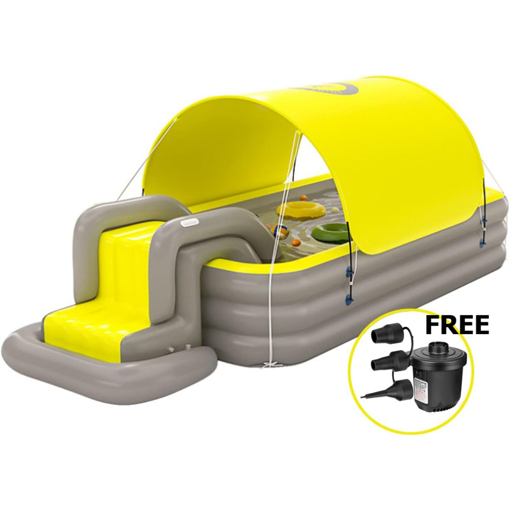 Inflatable Swimming Pool Thick Sunshade Shed Slide Swimming Pool ...