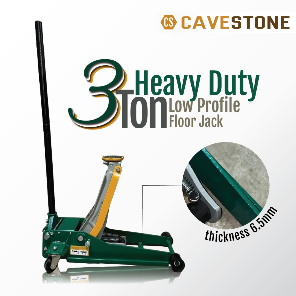 CAVESTONE 3 Ton Ultra Low Profile Double Piston Floor Jack/ Car Jack/ Lifting Jack/ Hydraulic ...