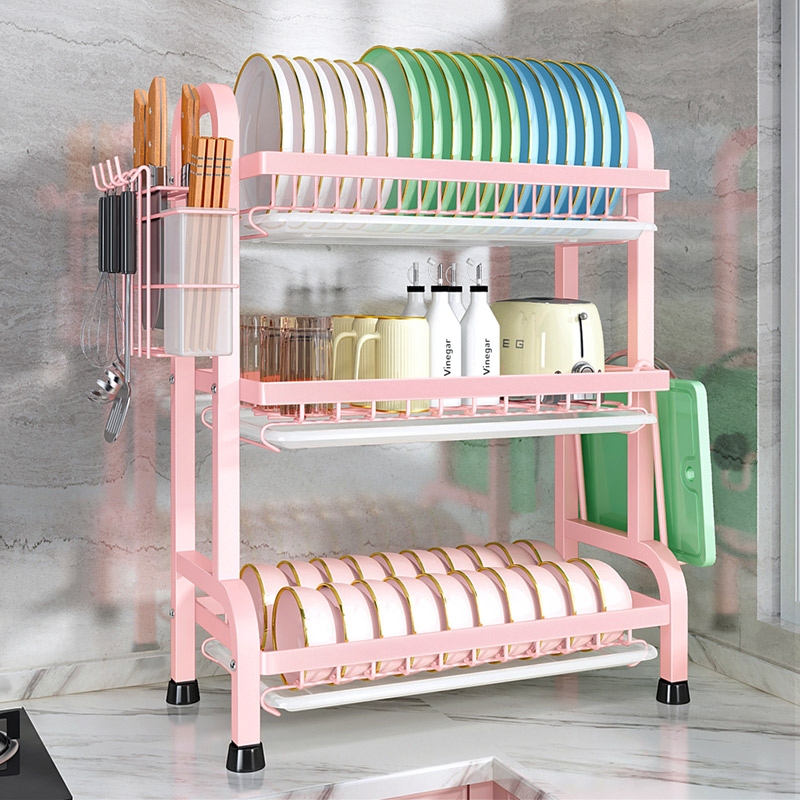 Stainless steel kitchen sink storage rack multi-function bowl and dish ...