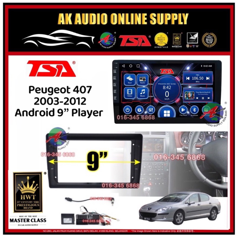 [ MTK 2+32GB ] TSA Peugeot 407 2003 - 2012 ( With Canbus ) Android 9 ...