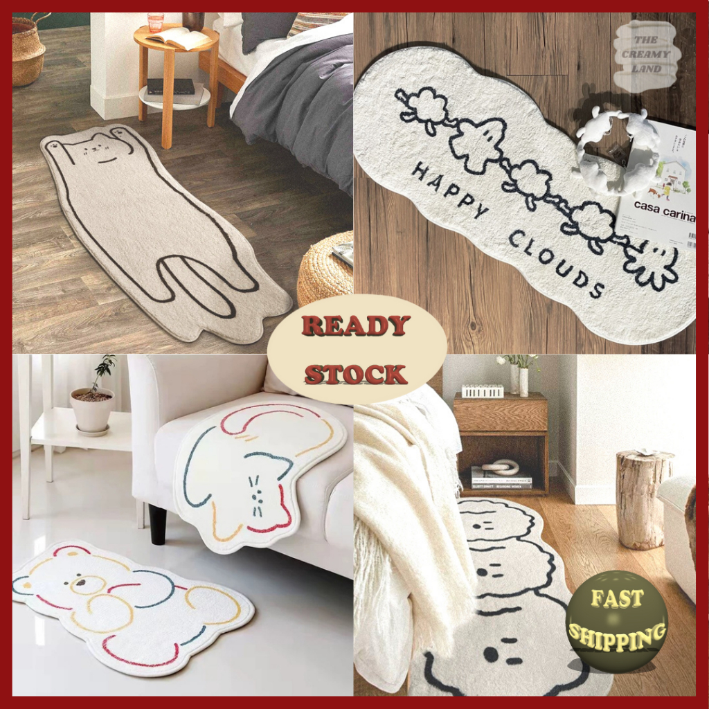 Long Bedside Carpet Animal Cat Dog Bear Floor Mat Home Bedroom Hostel ...