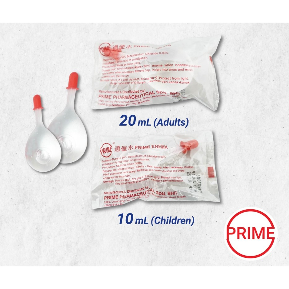 PRIME ENEMA 10ML / 20ML BOX 100S Rectal injection for constipation ...