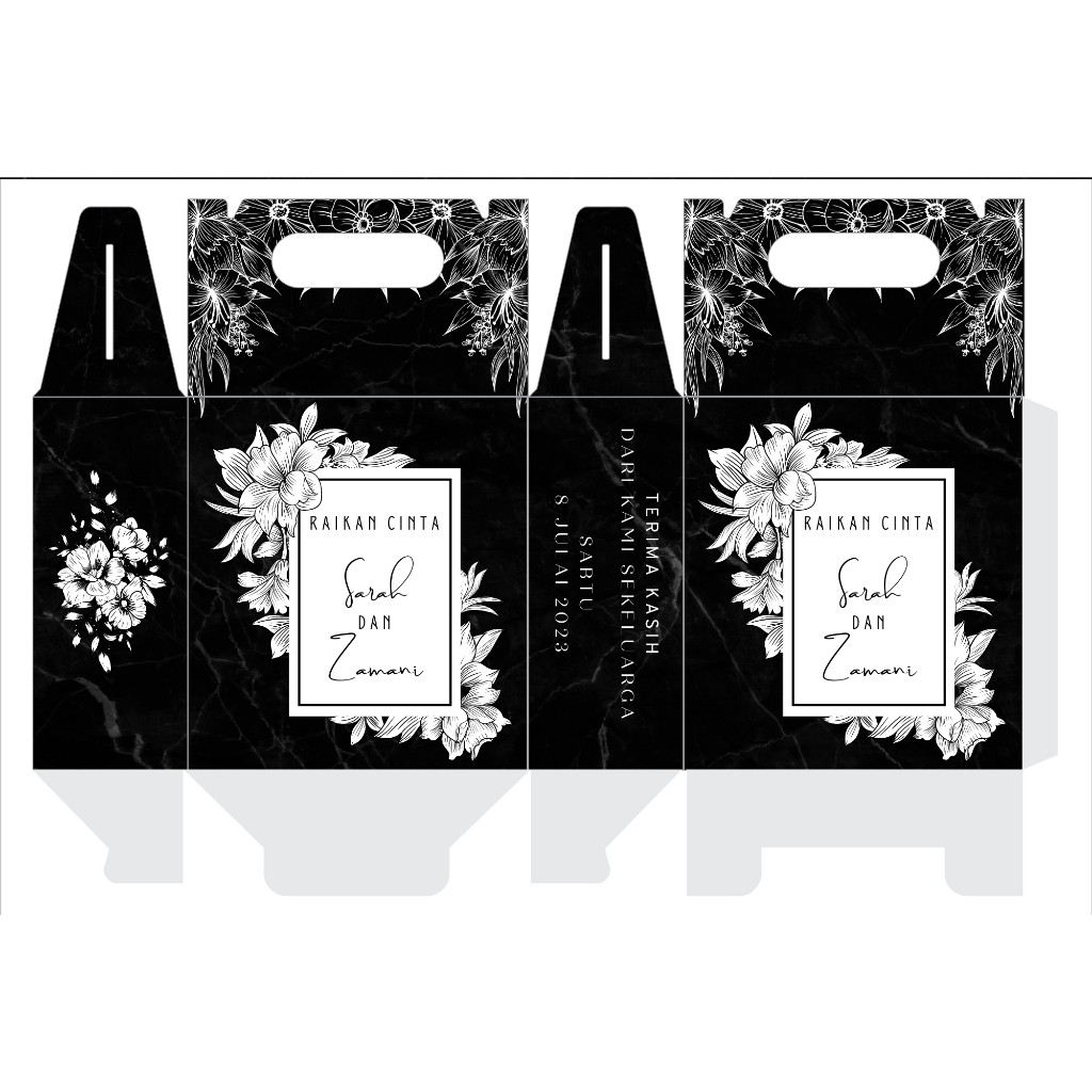 50pcs custom Black & White Doorgift sesuai untuk Majlis Perkahwinan ...
