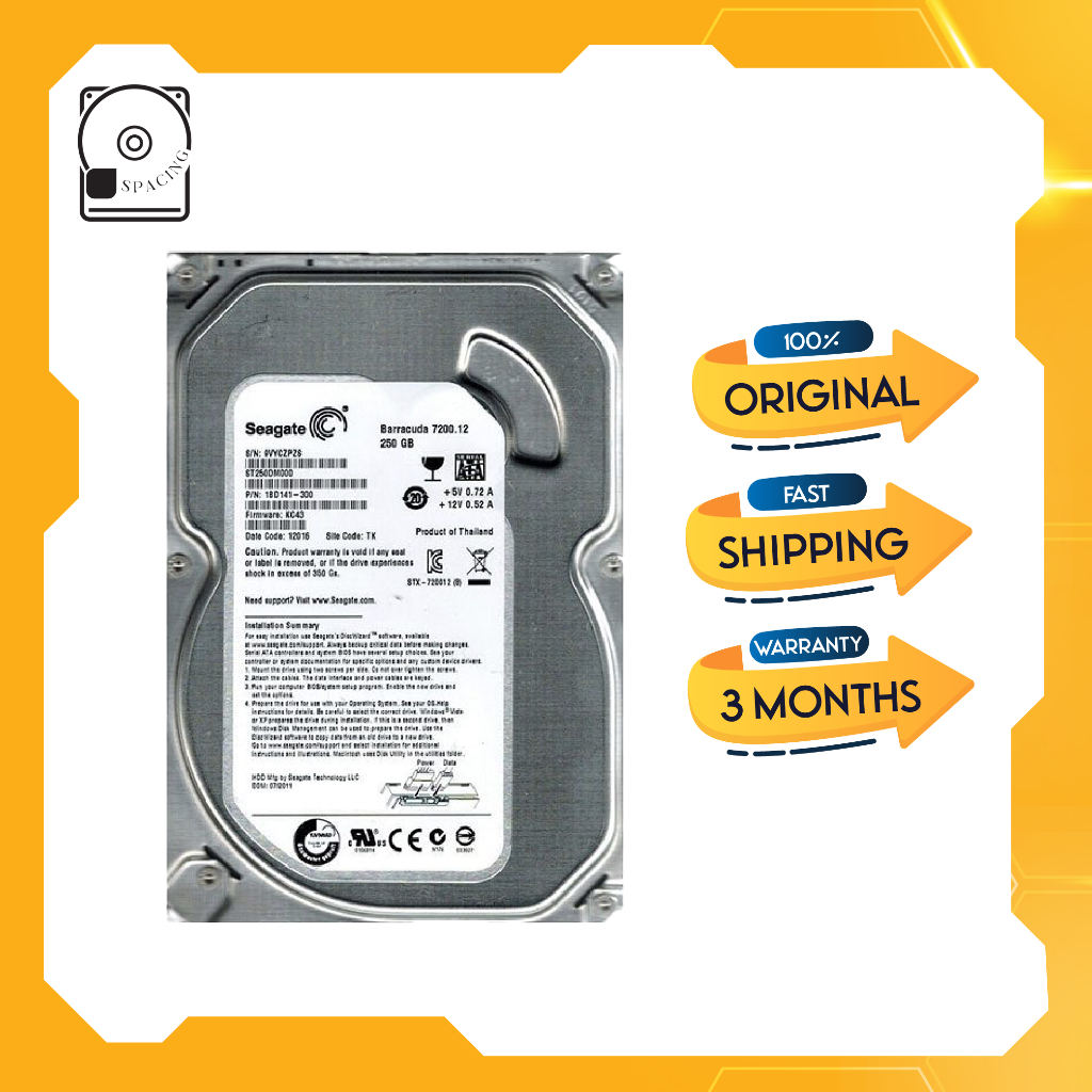[REFURBISHED] Seagate Barracuda 250GB SATA 3.5" External Hard Disk (HDD ...