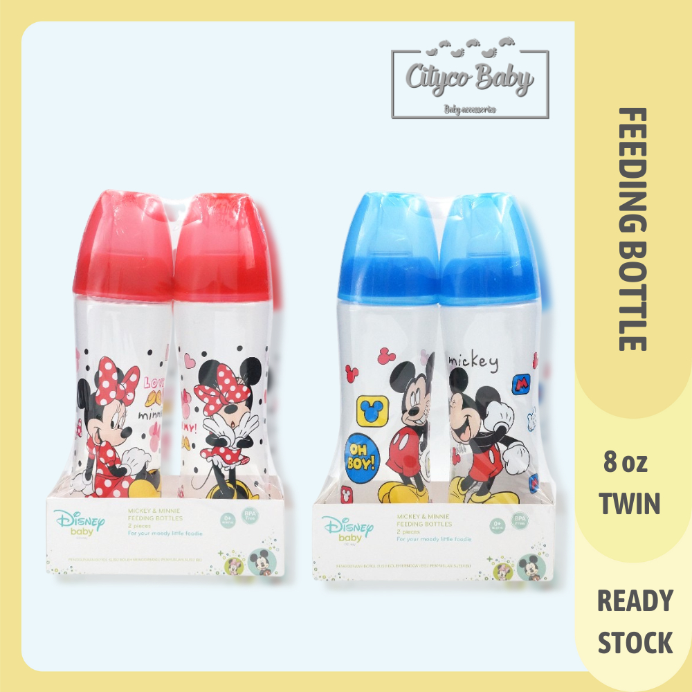 Mickey Milk Feeding Bottle 8oz - Twin Pack | Shopee Malaysia