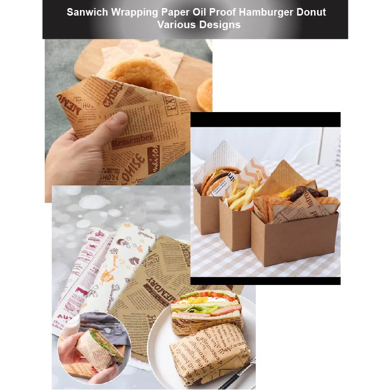(READY STOCK)Kraft Paper Sandwich Paper Wrap Disposable Food Packing ...