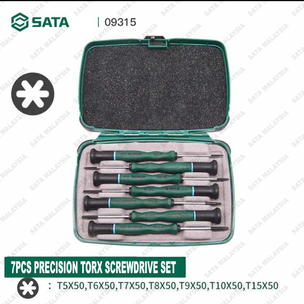 SATA Precision Screwdriver Set 6,7,9,15 Pcs Set Slotted Phillips Hex ...