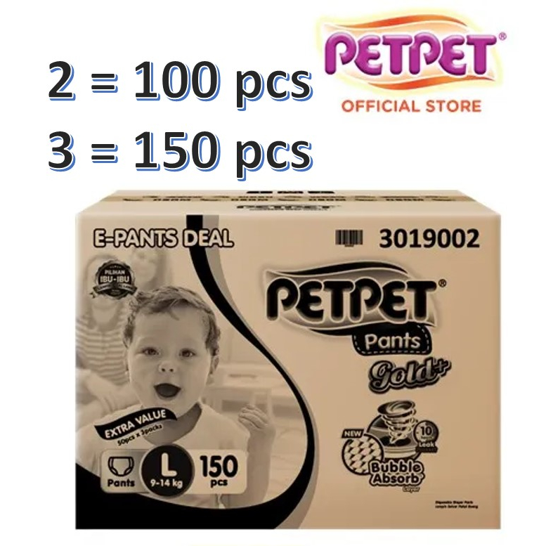 PetPet Pants E-Pants Jumbo Pack L50's x 2/3 packs | Shopee Malaysia