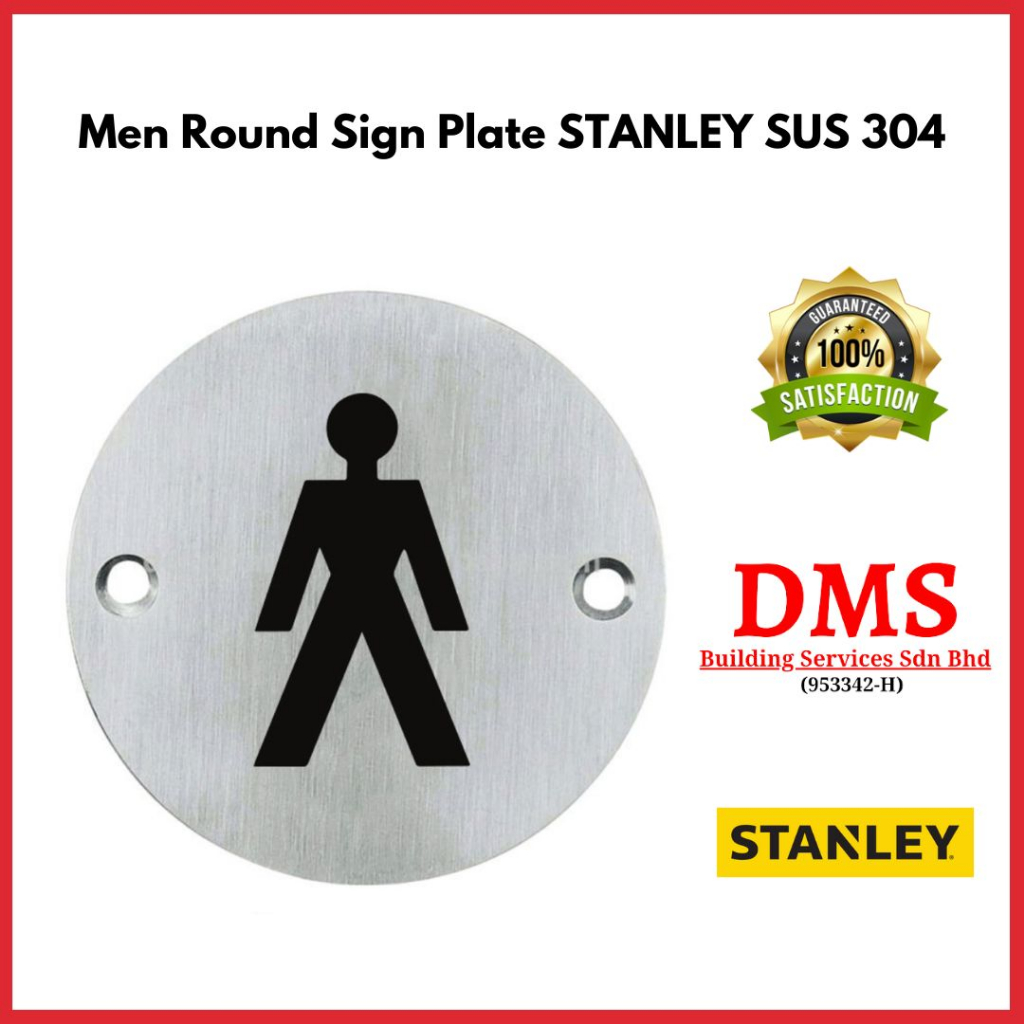 Men Round Sign Plate STANLEY SUS 304/DMS/DOOR SIGN TOILET/DOOR PLATE ...
