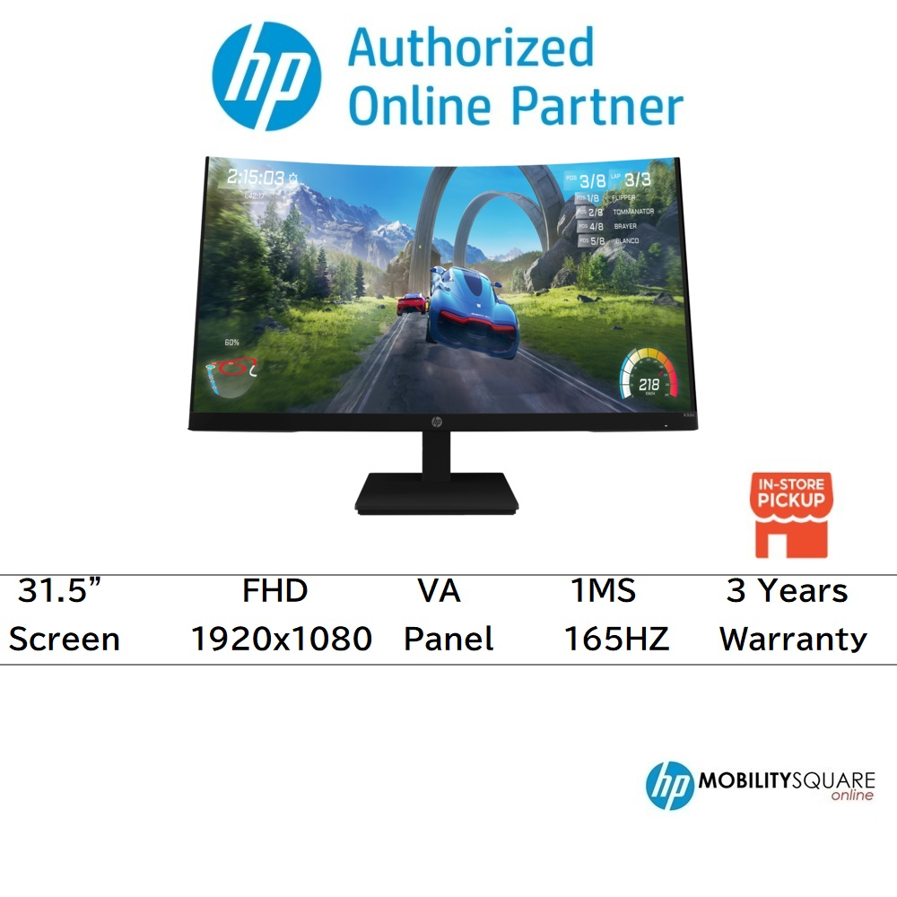 HP X32c FHD 165Hz Curve Gaming Monitor (33K30AA) | Shopee Malaysia
