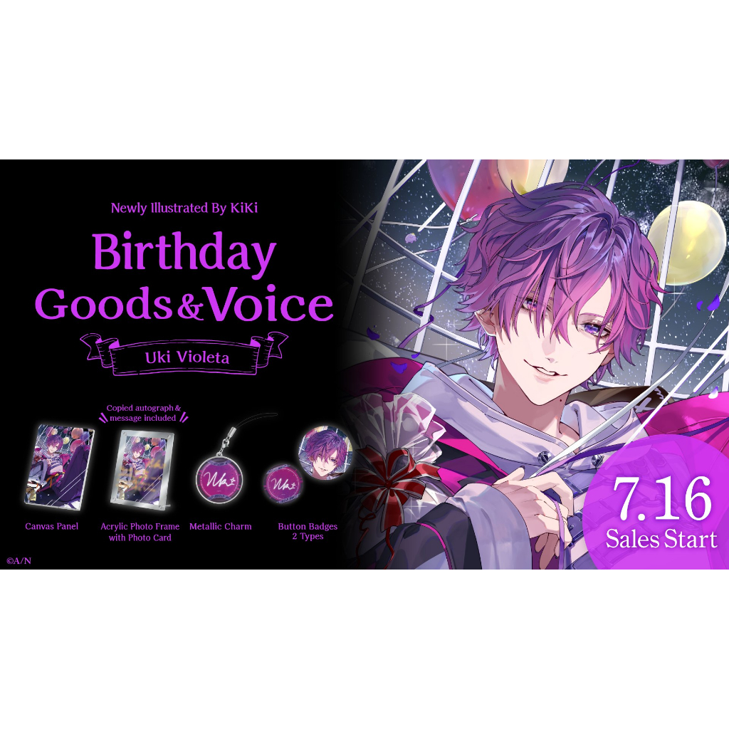 (Pre-o) Nijisanji EN Uki Violeta Birthday Goods 2023 / 彩虹社EN 浮奇・ヴィオレタ 2023誕生日記念周邊&語音 | Shopee ...